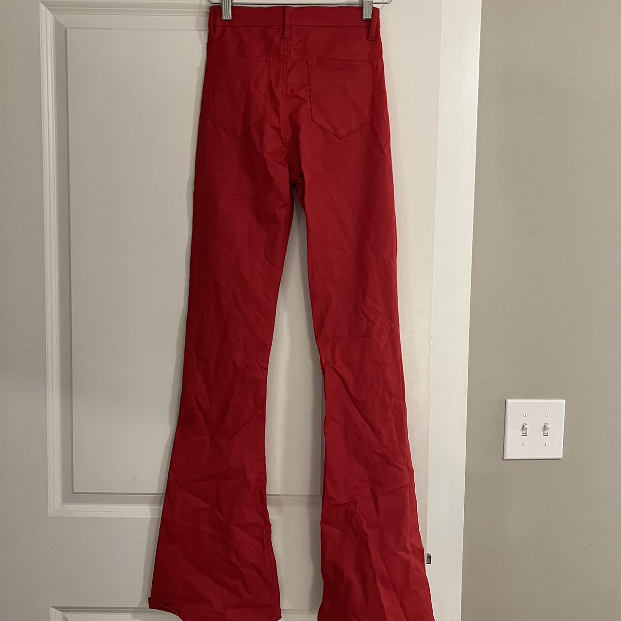 Edikted red bootcut leather pants- originally $89 - Depop