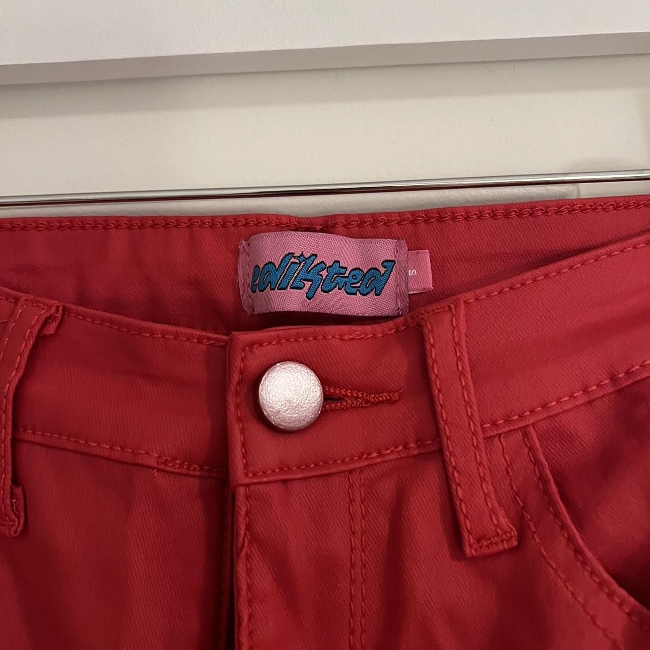 Edikted red bootcut leather pants- originally $89 - Depop