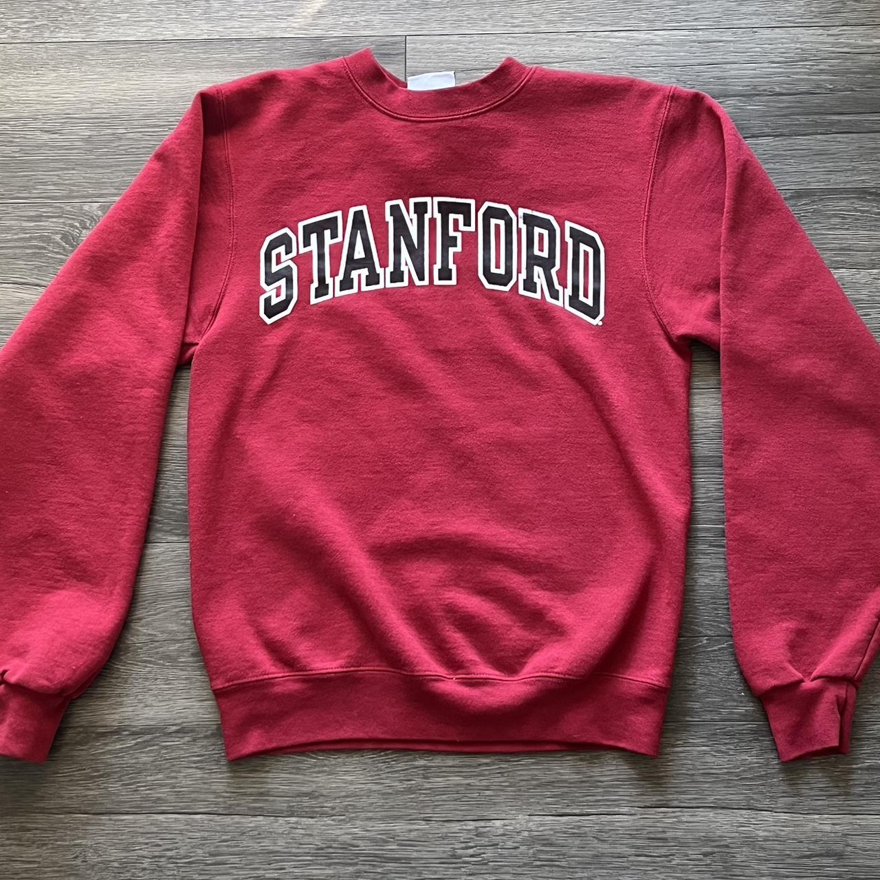 Red Champion Stanford College Crew Neck #crewneck... - Depop