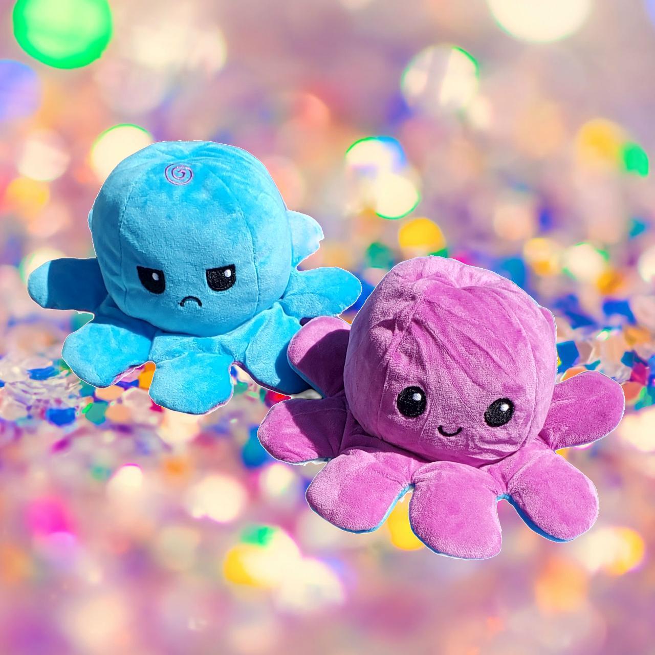 PURPLE & BLUE REVERSIBLE OCTOPUS! RARE COLOR! Soft... - Depop