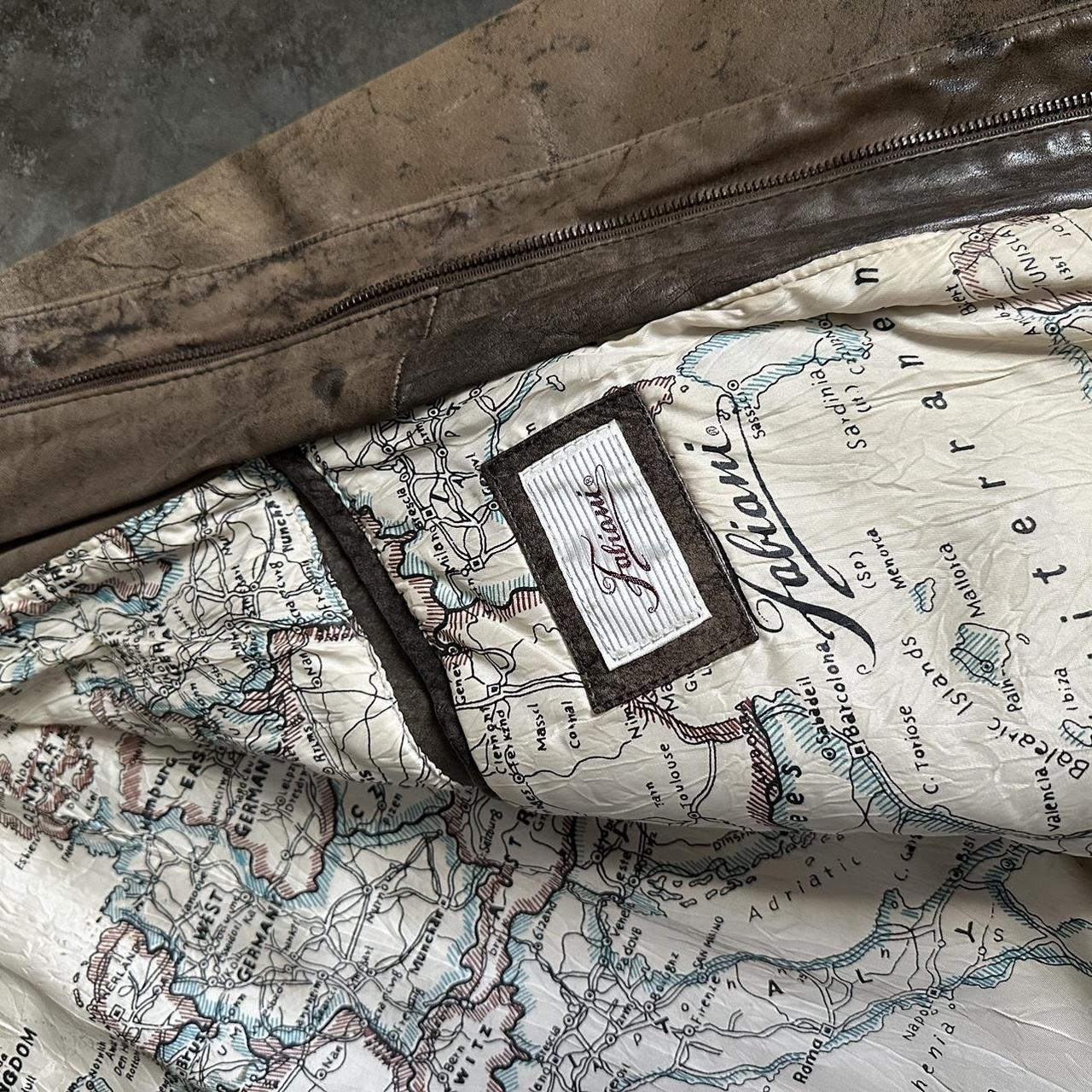 Vintage Avirex type leather map jacket Details on... - Depop