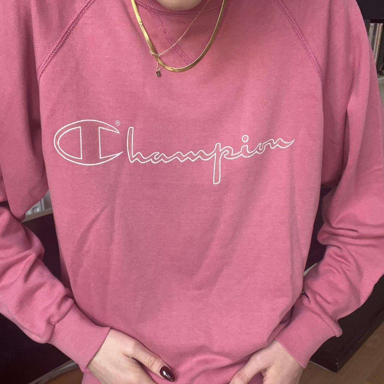 Champion Men's Pink Sweatshirt | Depop