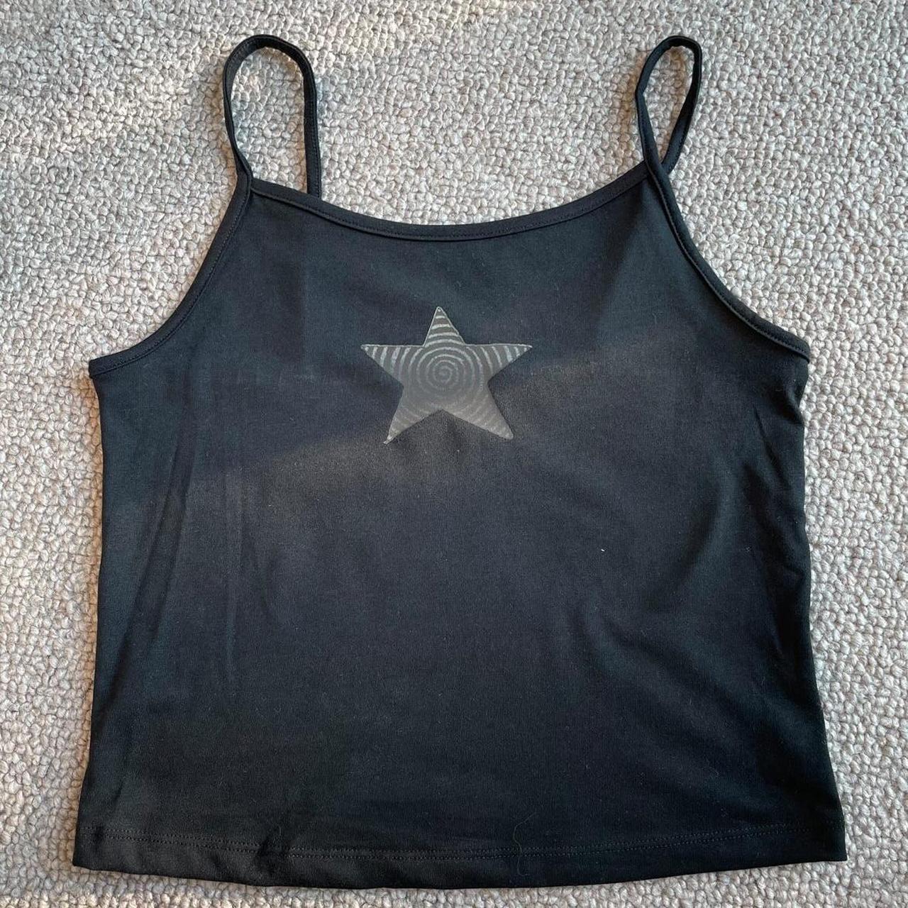 custom super cute black star tank top! i love it sm... - Depop