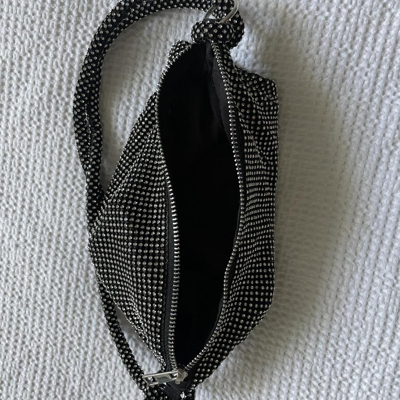 Black diamonte mesh bag purchased brand new from... - Depop