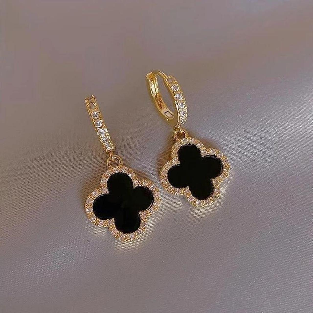14K Gold Plated Mini Four Leaf Clover Mother of... - Depop