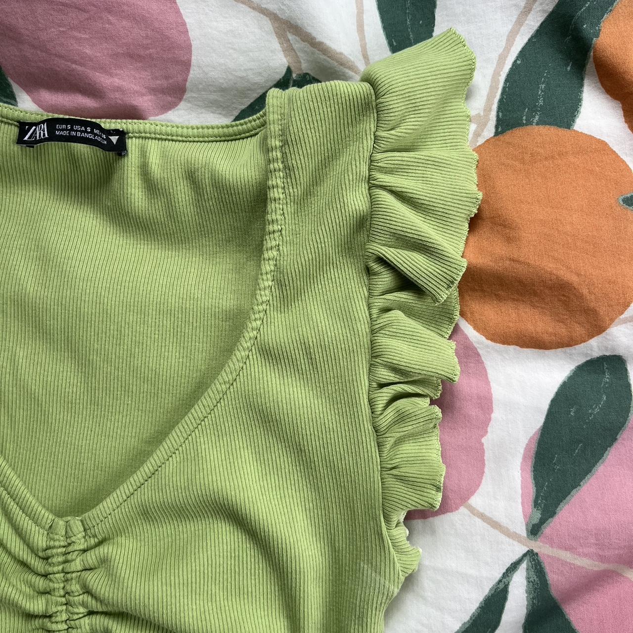 Zara bright green top Great for summer! Size small - Depop