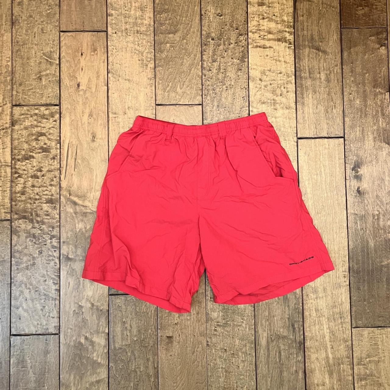 Columbia PFG red shorts w/swimsuit lining.... - Depop