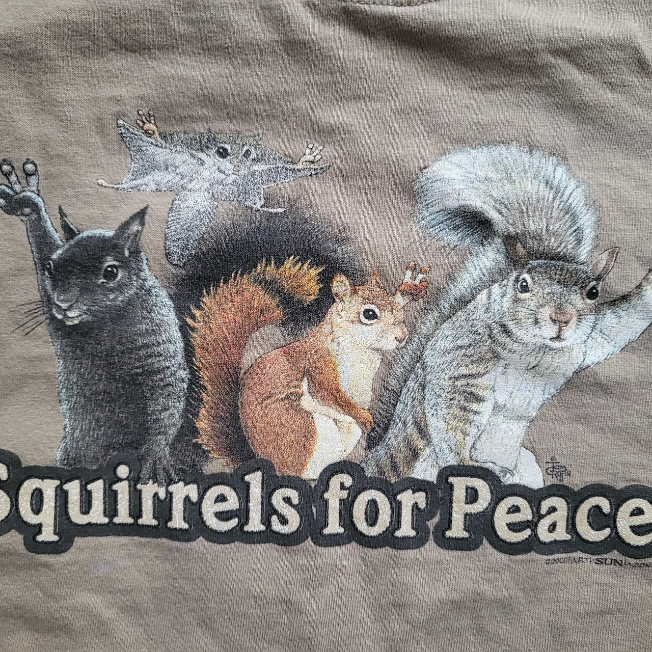Squirrels for Peace tshirt ️🐿 brown medium... - Depop