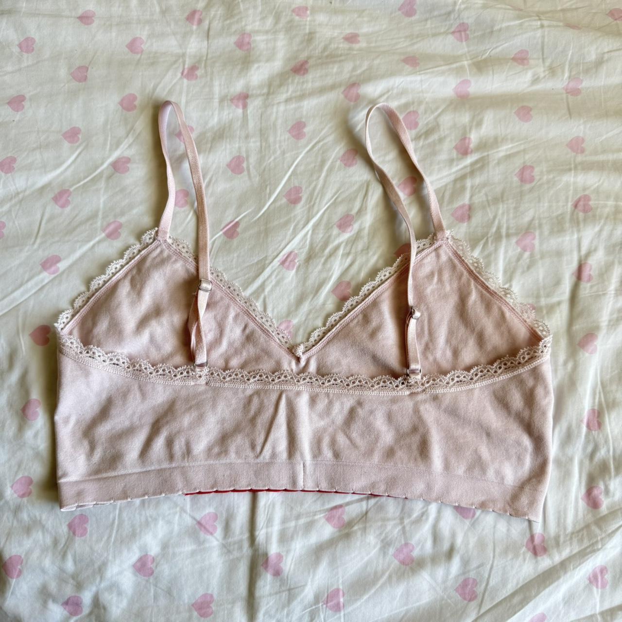 victoria secret pink heart bralette size large... | Depop