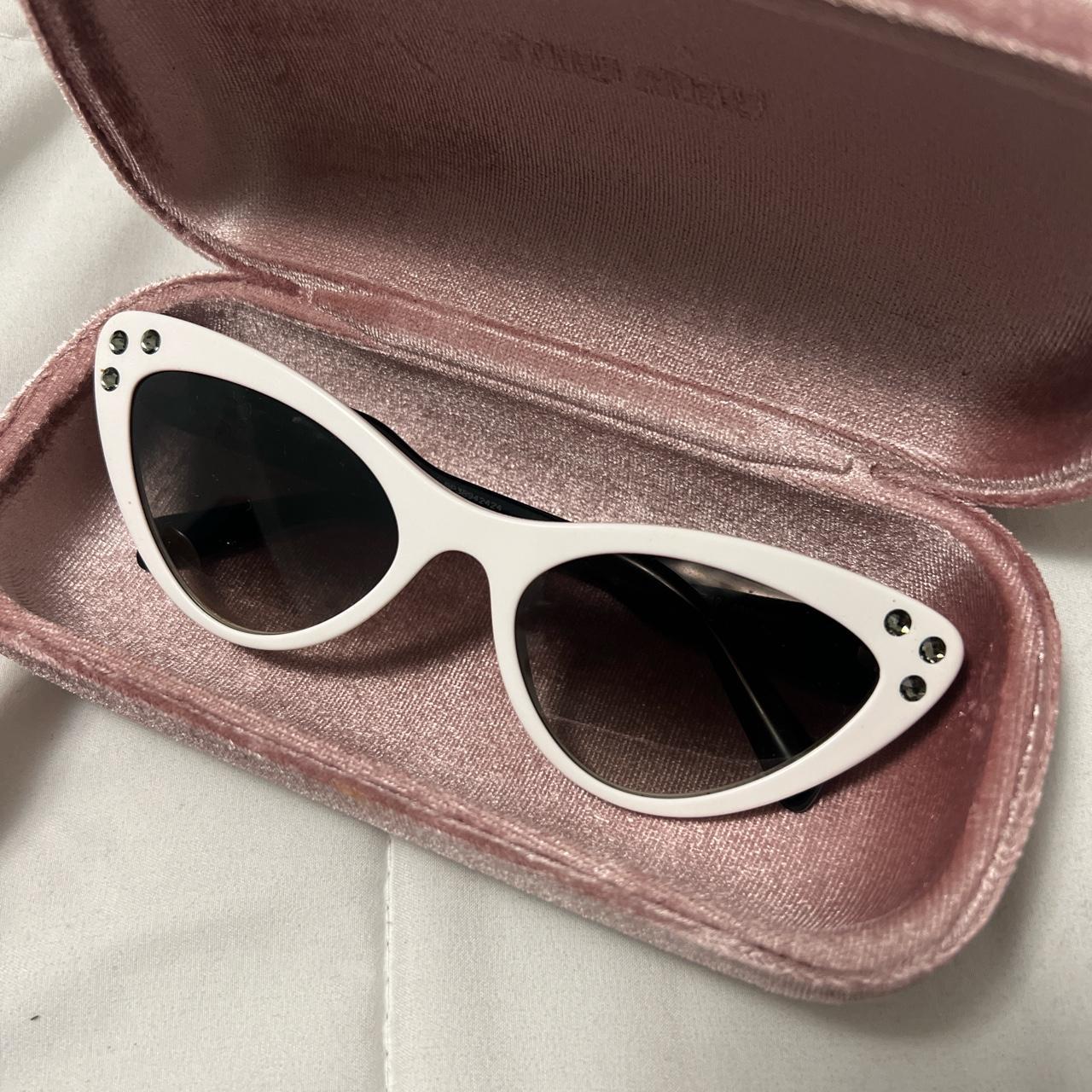 Miu Miu cat glasses white Good condition overall,... - Depop