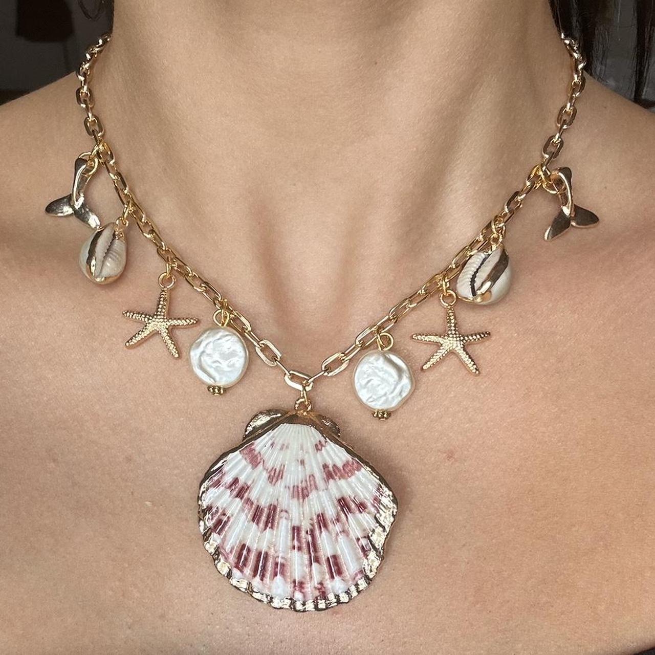 Handmade shell necklace 🤍🐚 Gold☀️ - Depop