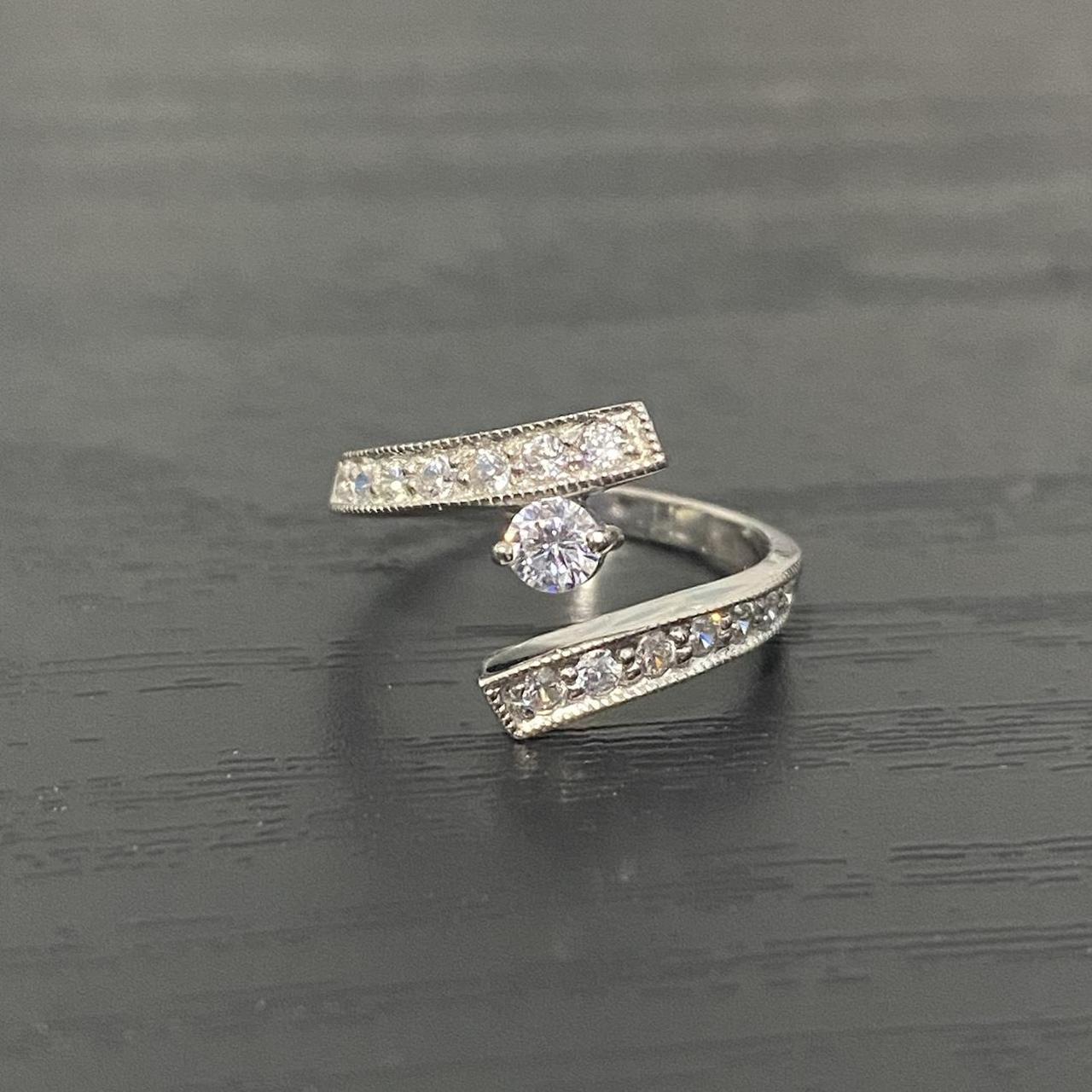Sterling Silver CZ Bypass Toe Ring Stamped 925.... - Depop