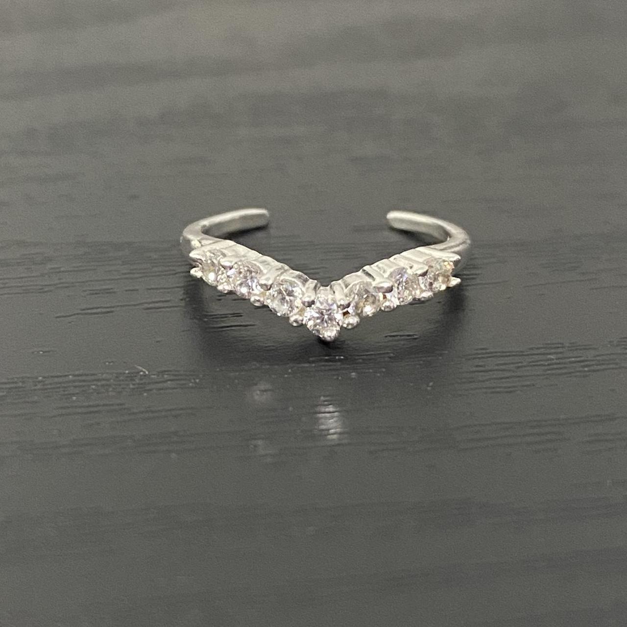 Sterling Silver CZ Toe Ring Stamped 925. Genuine... - Depop