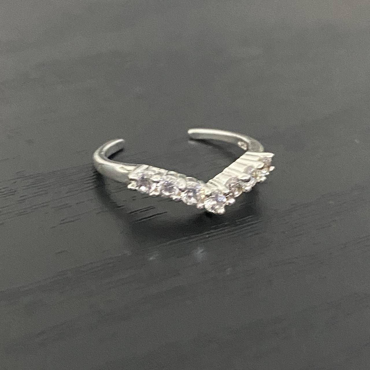 Sterling Silver CZ Toe Ring Stamped 925. Genuine... - Depop