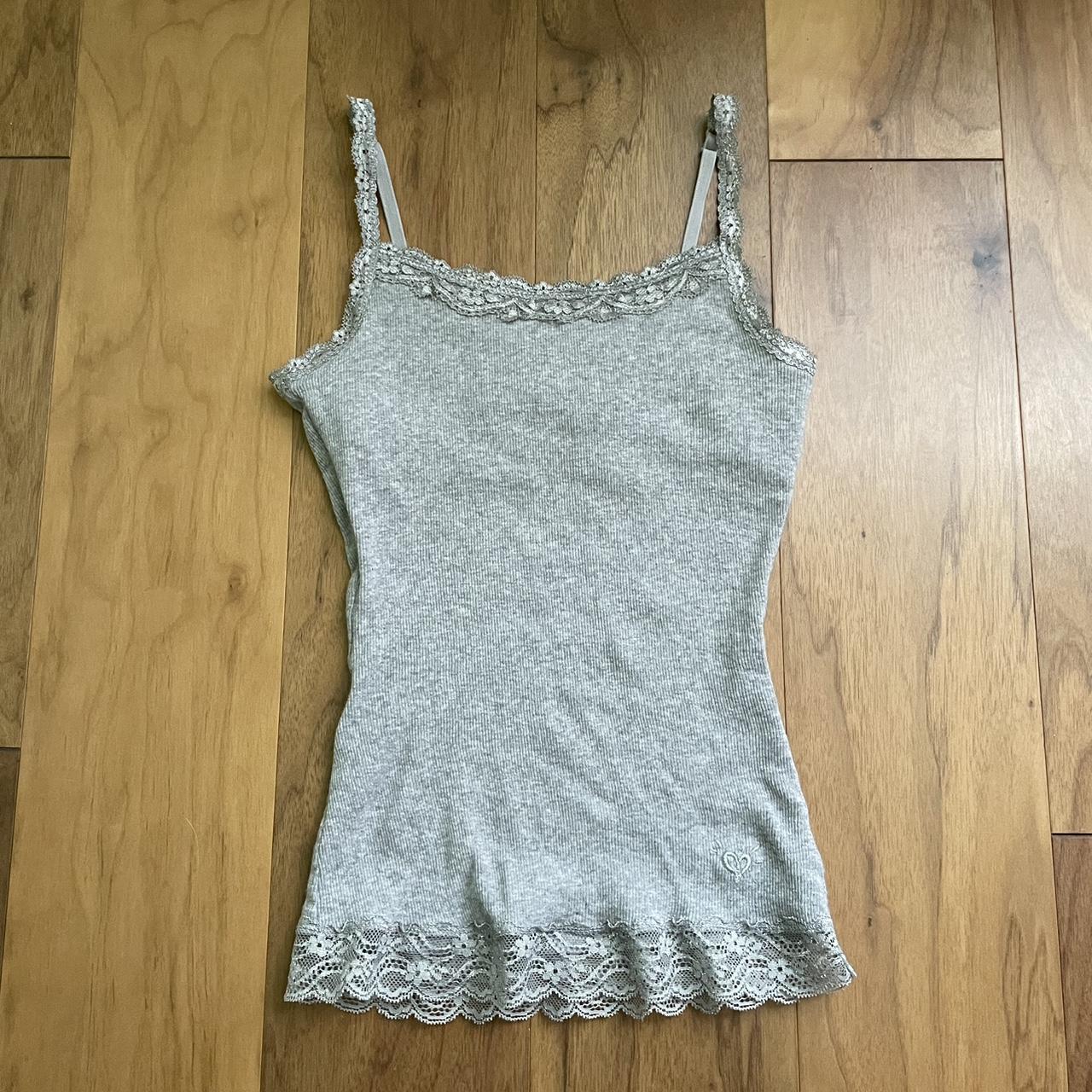 2000s / y2k grey lace justice cami tank top 🩶 is... - Depop