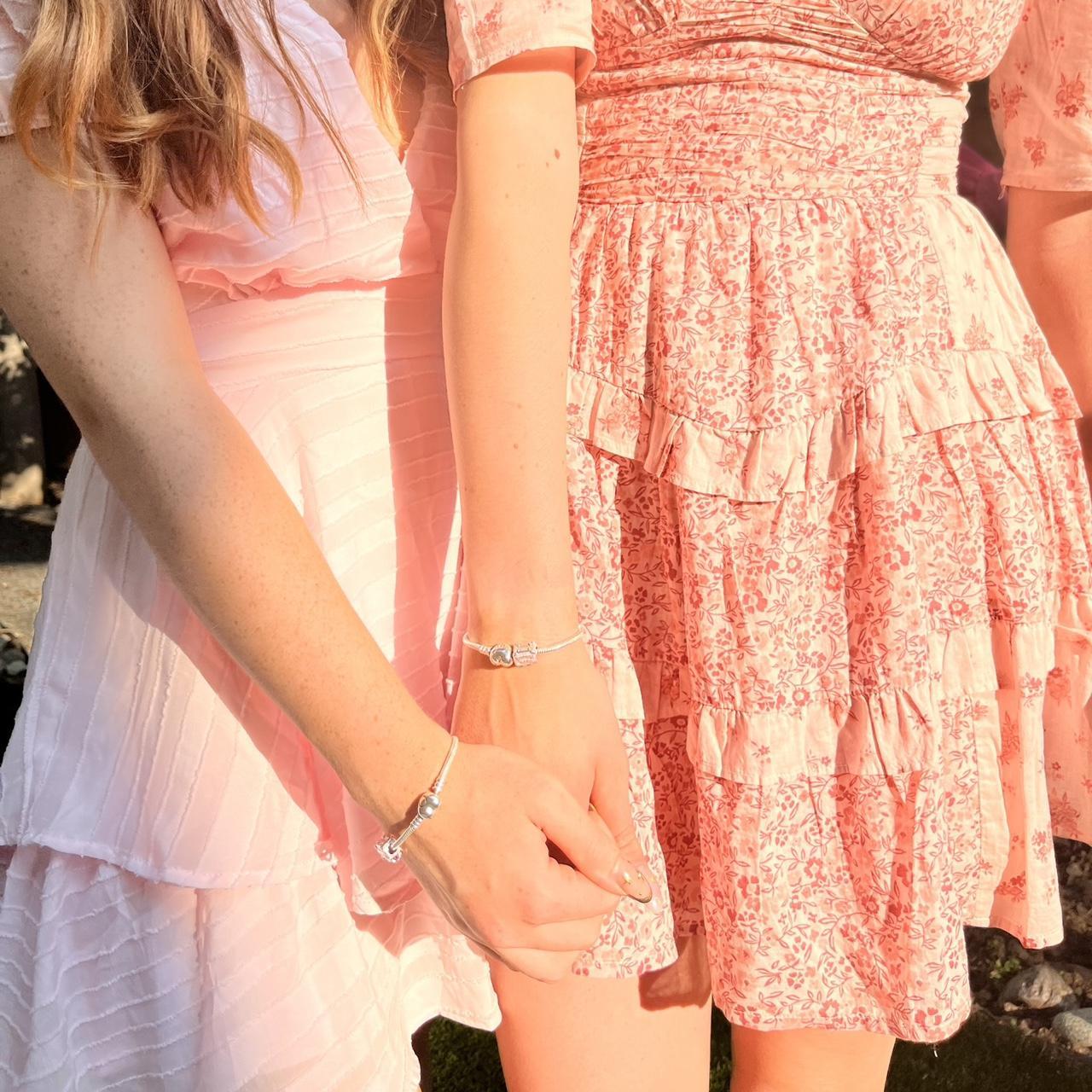 super cute pink ruffle dress from francesca’s. gives... - Depop