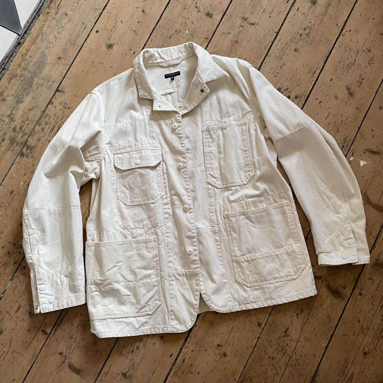 Engineered Garments Patchwork Logger Jacket, White,... - Depop