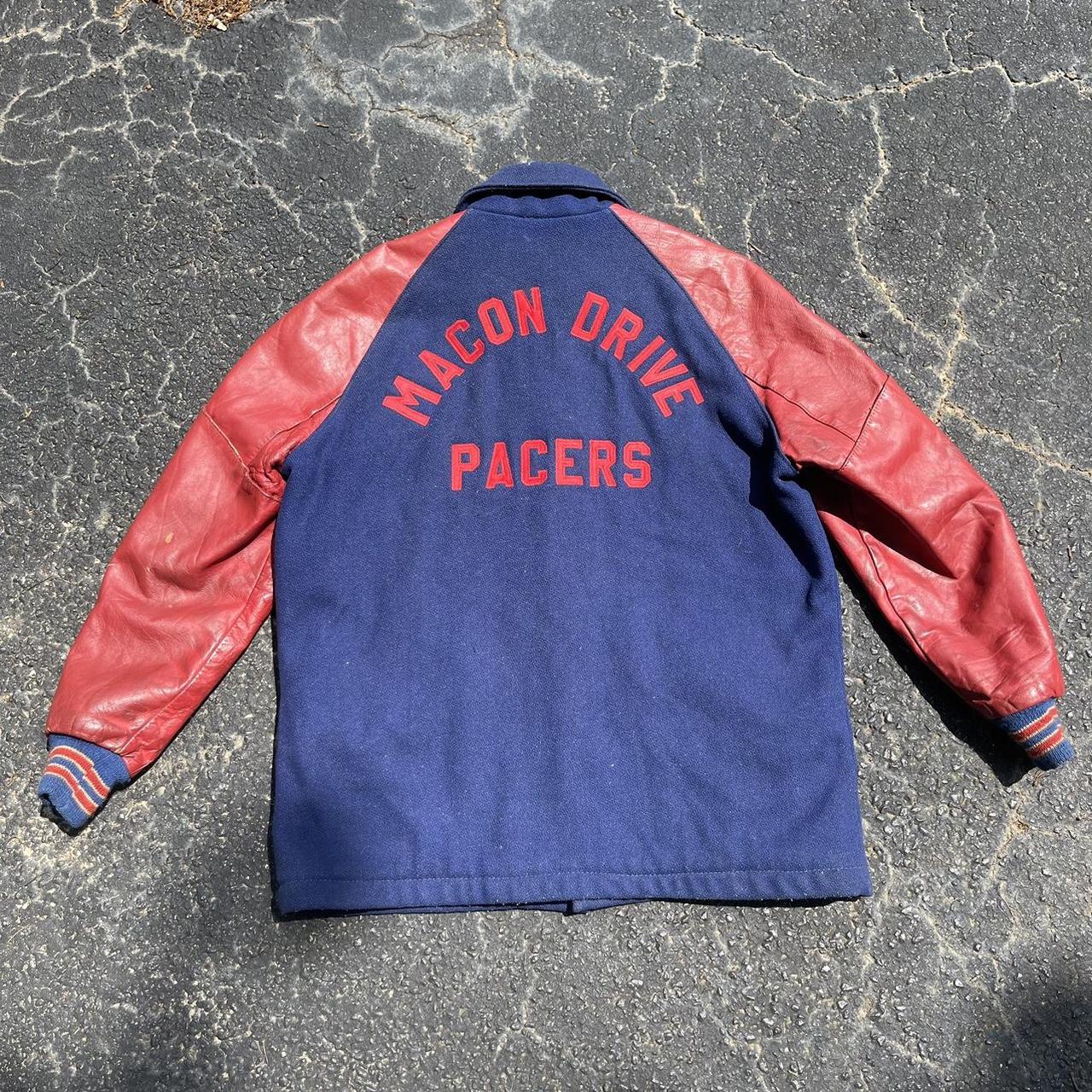 American Vintage Men's Navy and Red Jacket | Depop