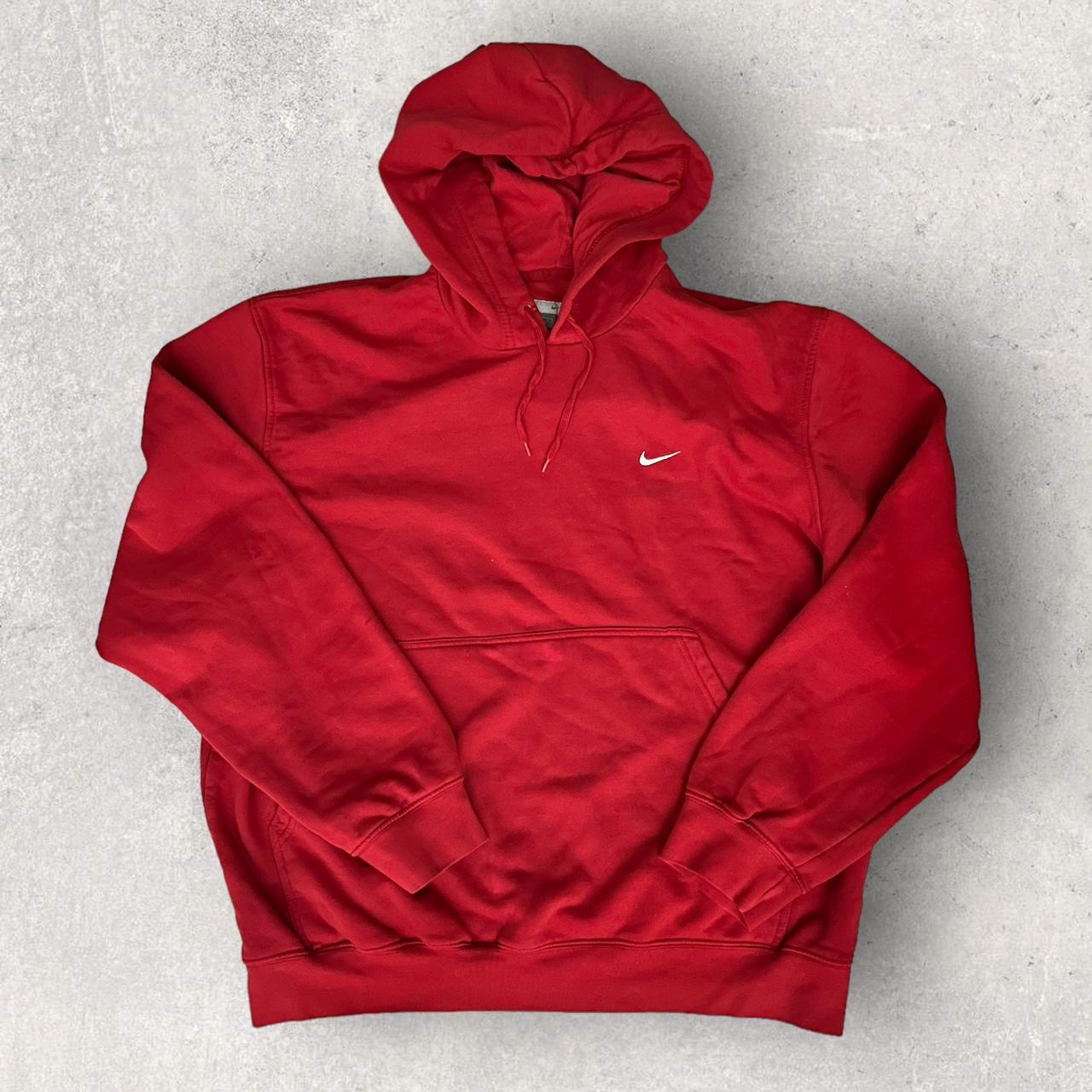 Vintage Nike Hoodie Pullover in red. Great... - Depop