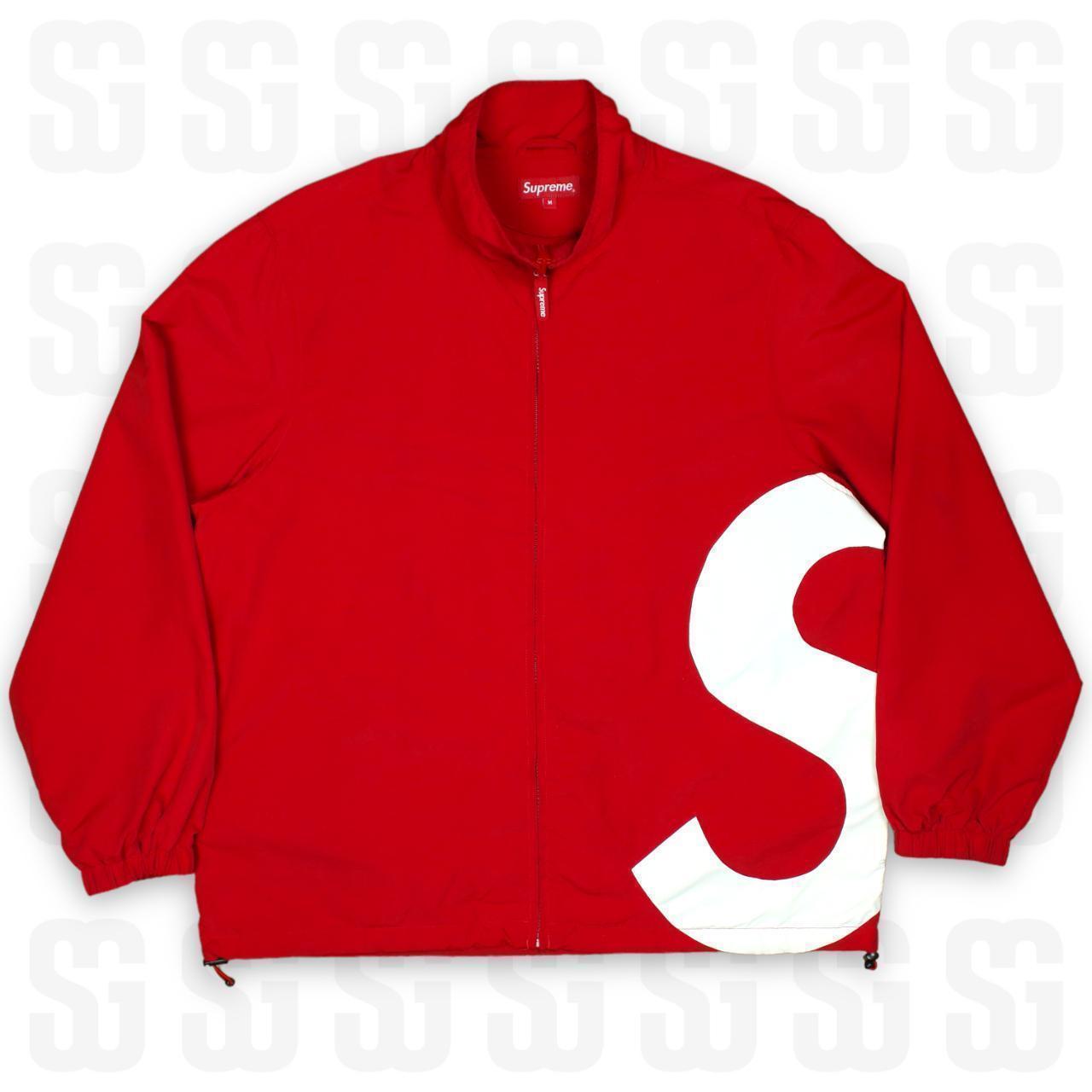 Supreme Men's Red and White Jacket | Depop