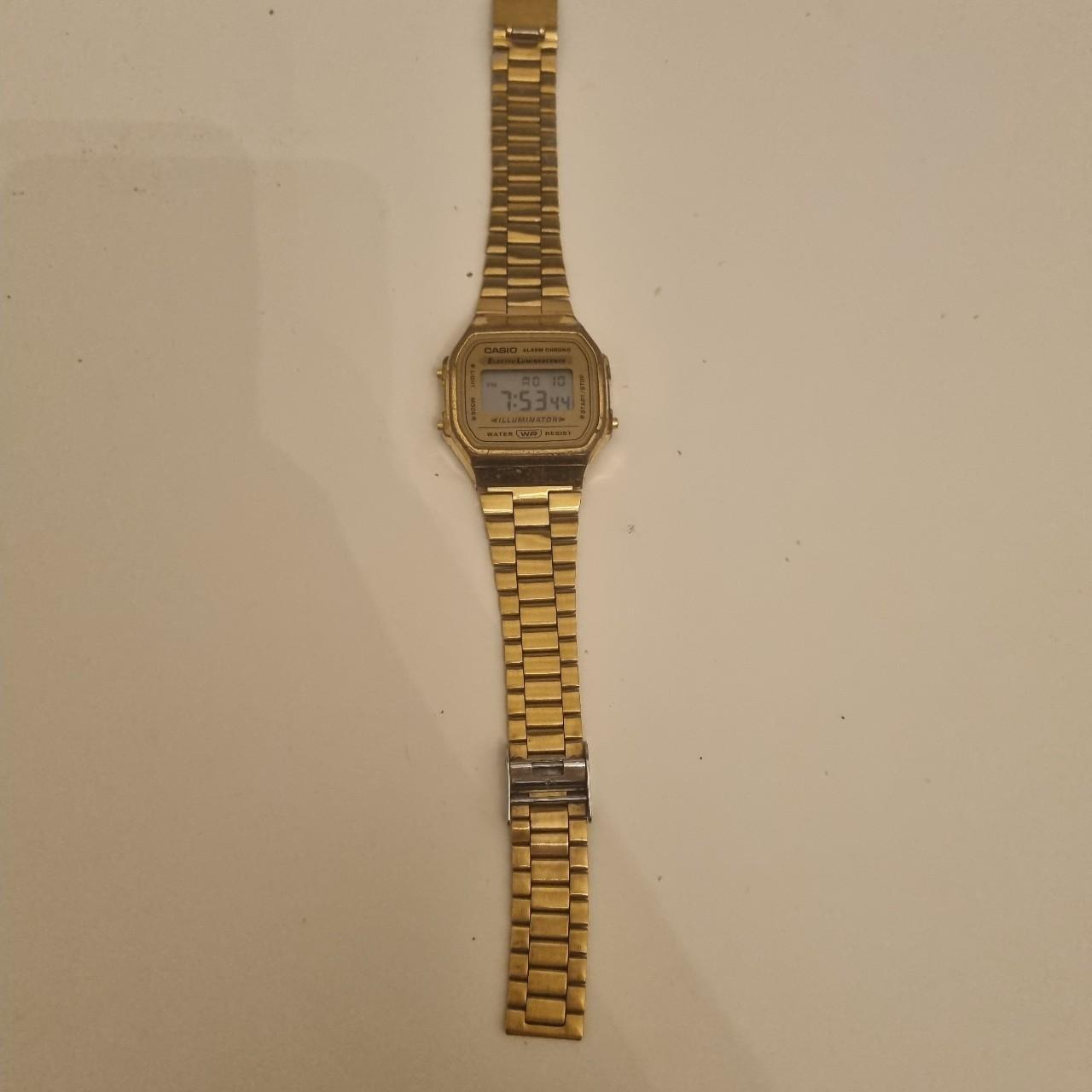 Gold casio watch, good condition minor scratches,... | Depop