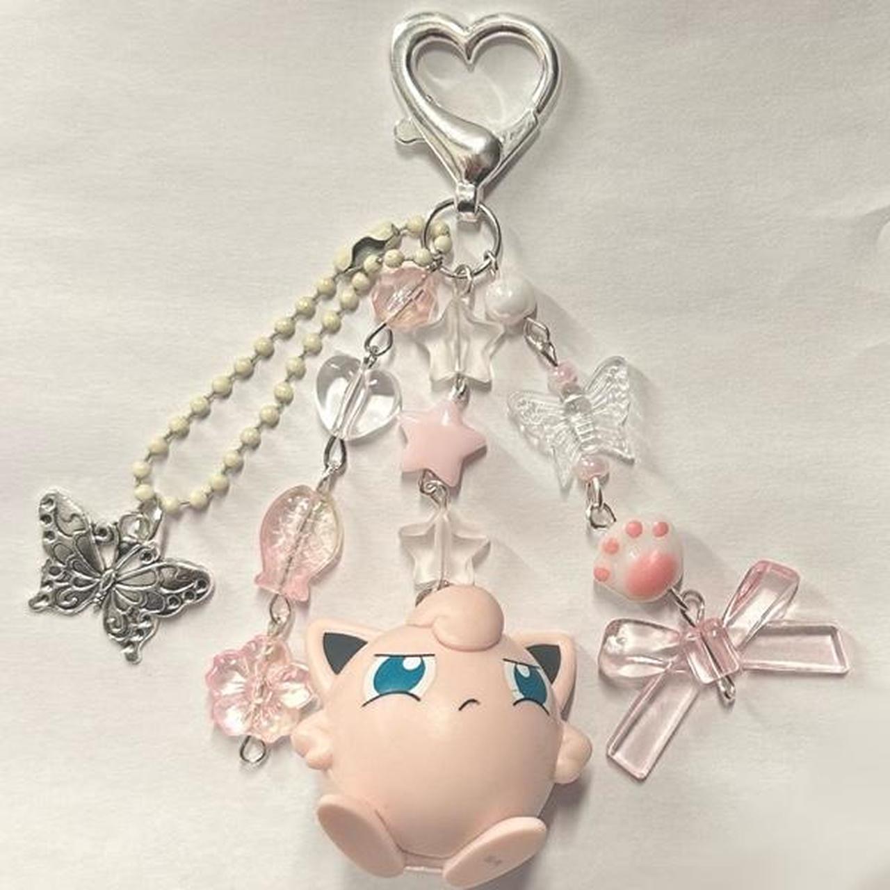 Jigglypuff Pokémon beaded keychain Handmade by me!... - Depop