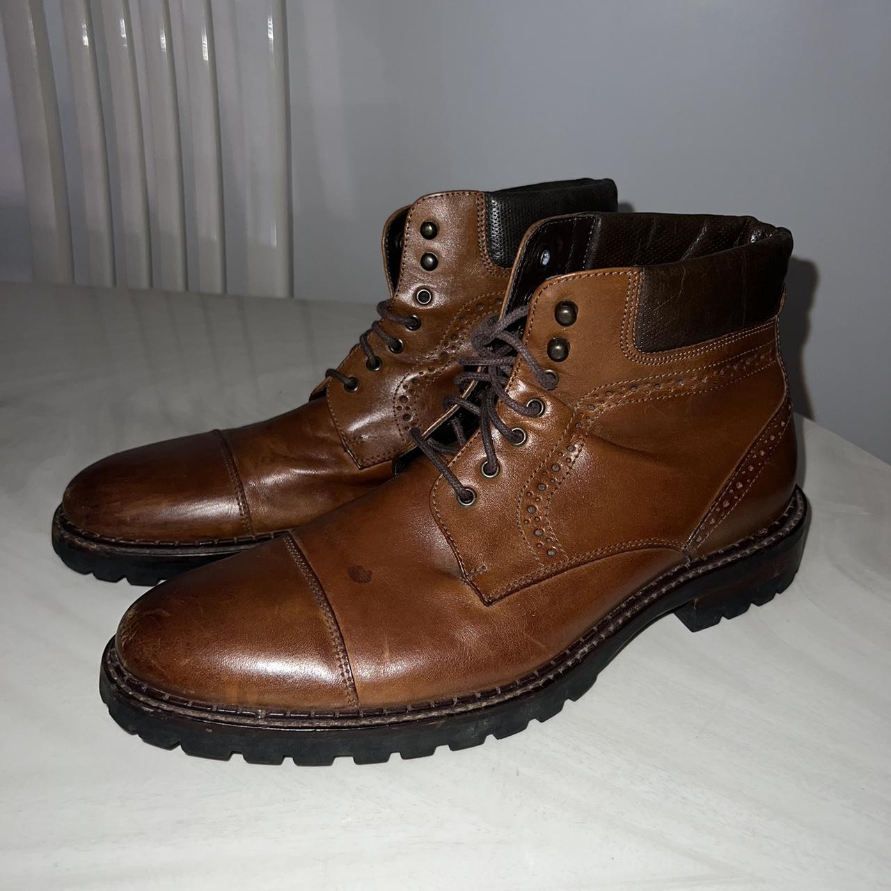 Men’s leather boots Johnson + Murphy Size... - Depop