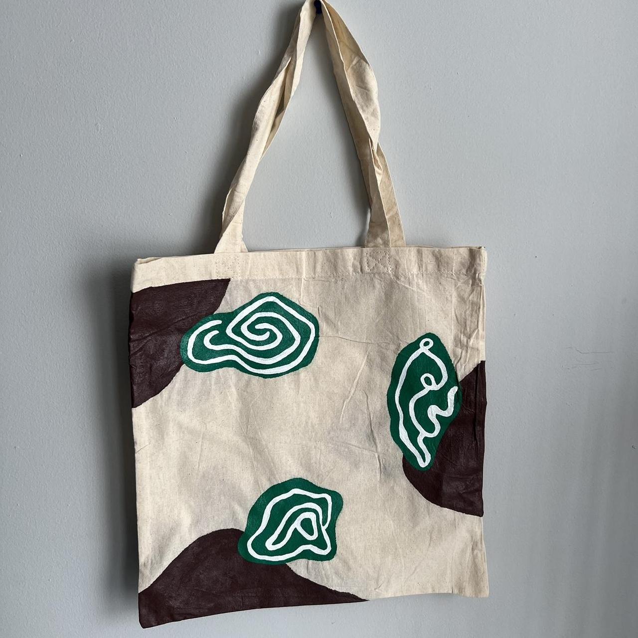 Abstract hand painted tote bag! Hand painted by... - Depop