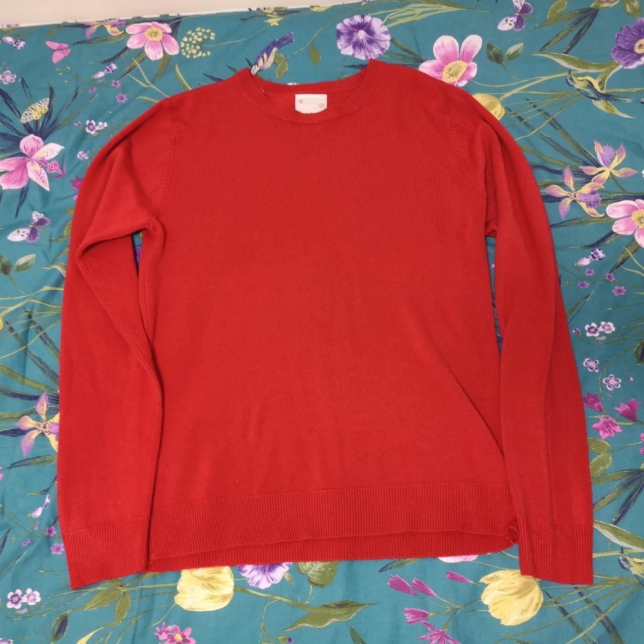 Topman Men's Red and Orange Jumper | Depop