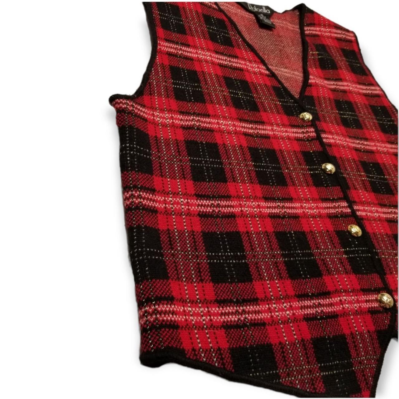 Rafaella Men's Black and Red Gilet | Depop