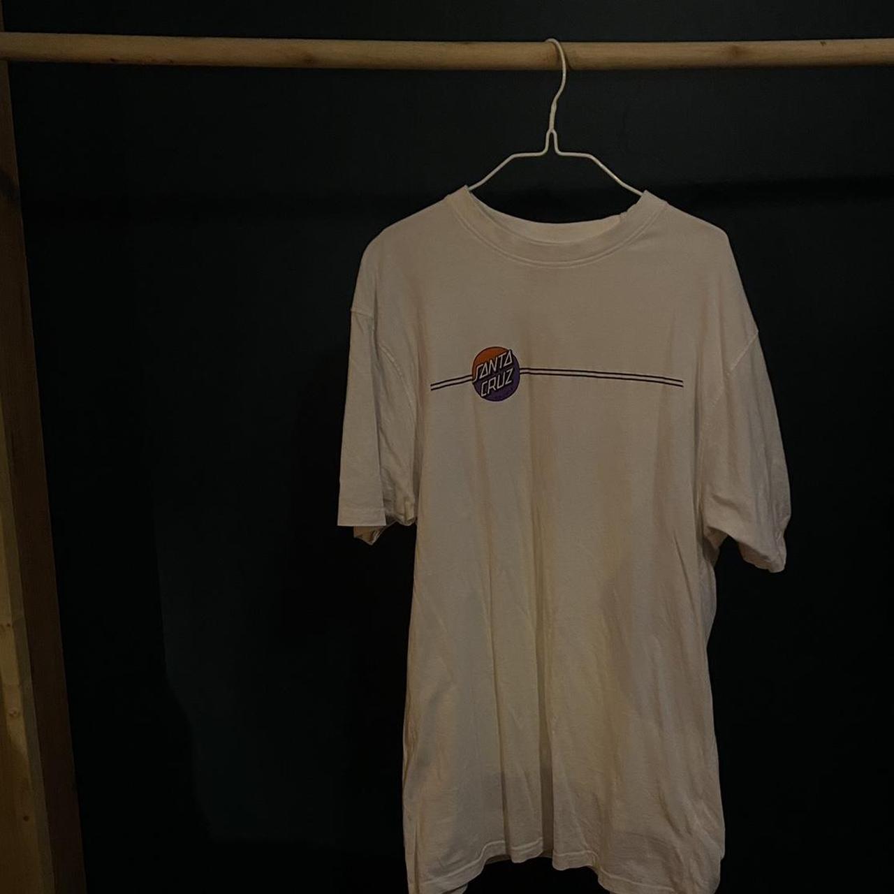 SANTA CRUZ ‘Monster hand’ graphic print tee. White... - Depop