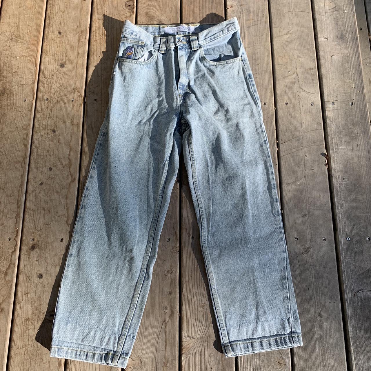 Polar 93 light blue jeans 28x30. They do have a... - Depop