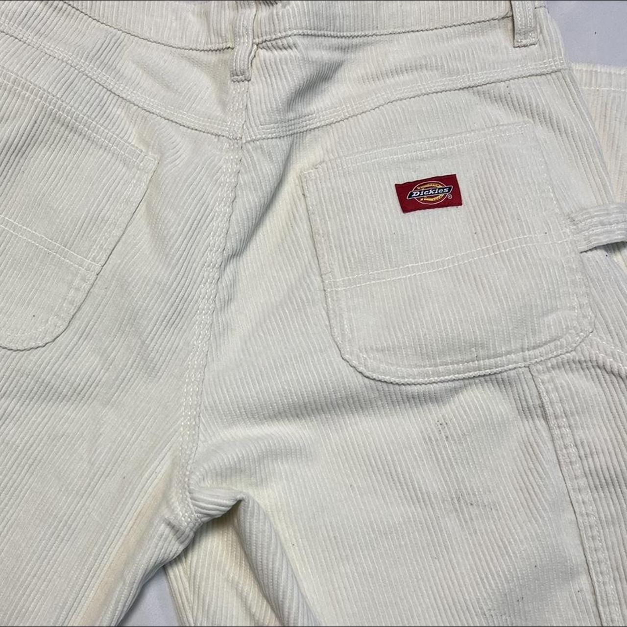 dickies cargo pants- corduroy material. cream... - Depop