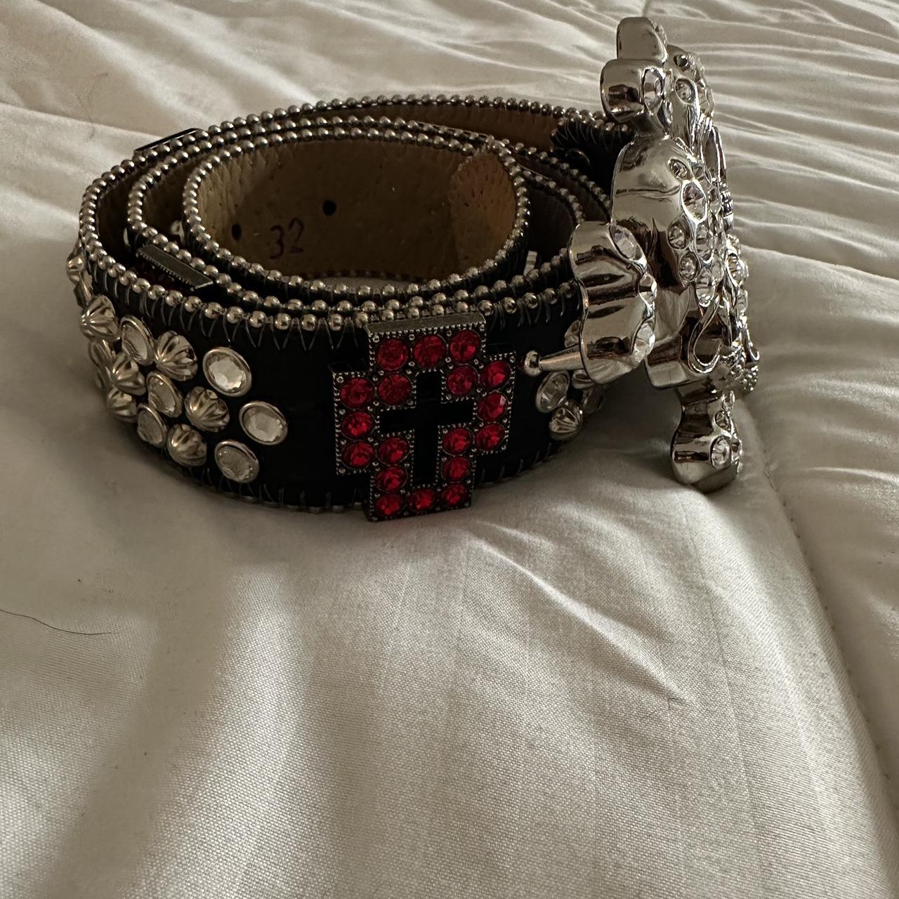 bb simone red skull belt (comes with case) #belts... - Depop