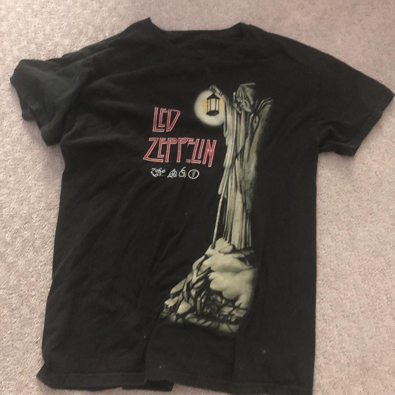 vintage led zeppelin graphic tee size large but a... - Depop