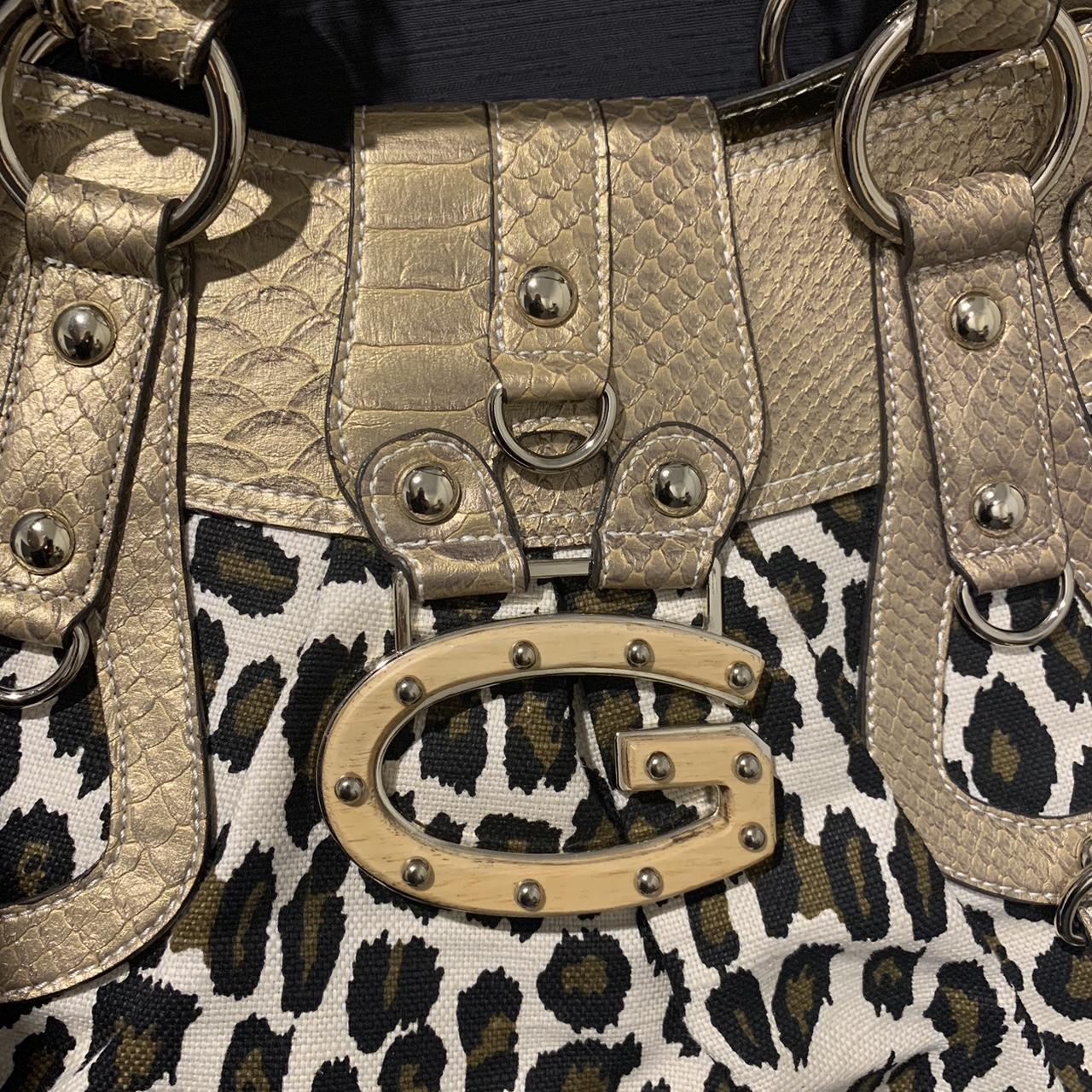 Vintage Guess leopard print bag in excellent condition - Depop