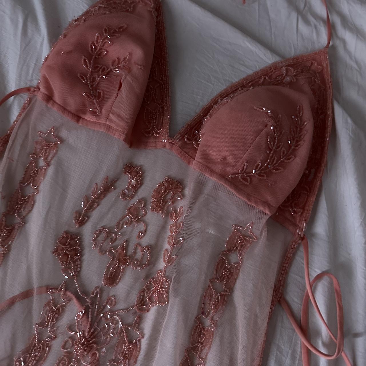 Y2k open back beaded top cute for festivals or going... - Depop