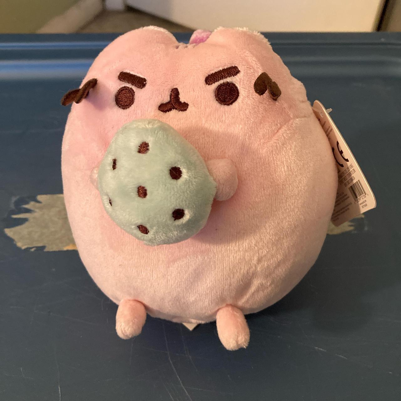 dino pink pusheen stuffed animal no stains, with... - Depop