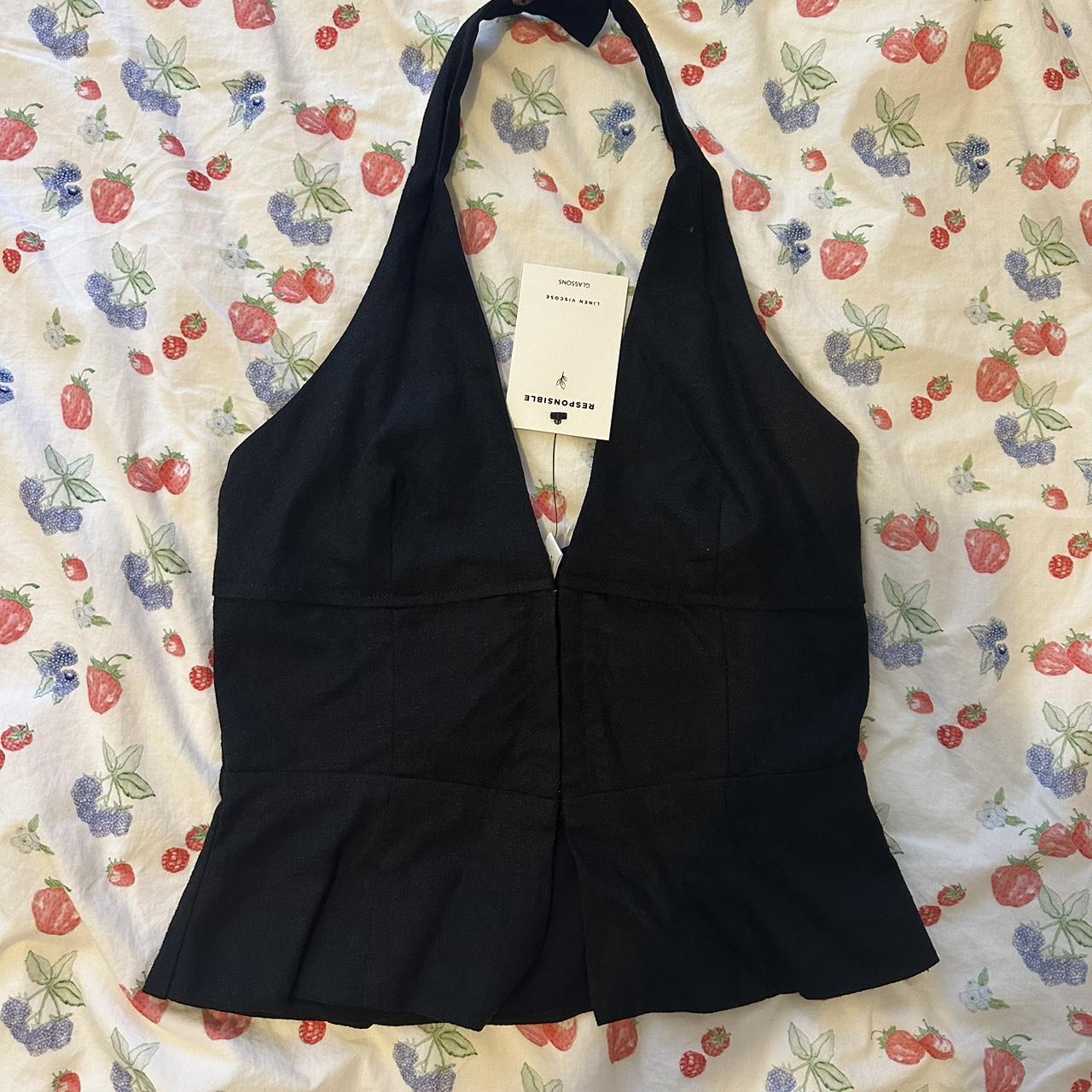 glassons linen halter with clasps brand new with... - Depop