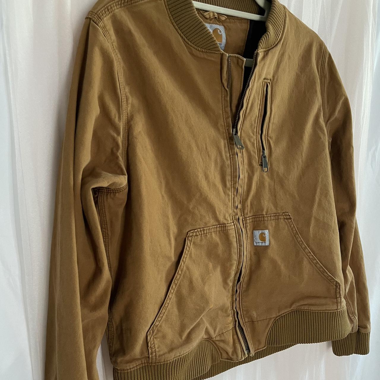 🧥 Carhartt Brown Tan Jacket 🧥 - size: L (12/14) -... - Depop