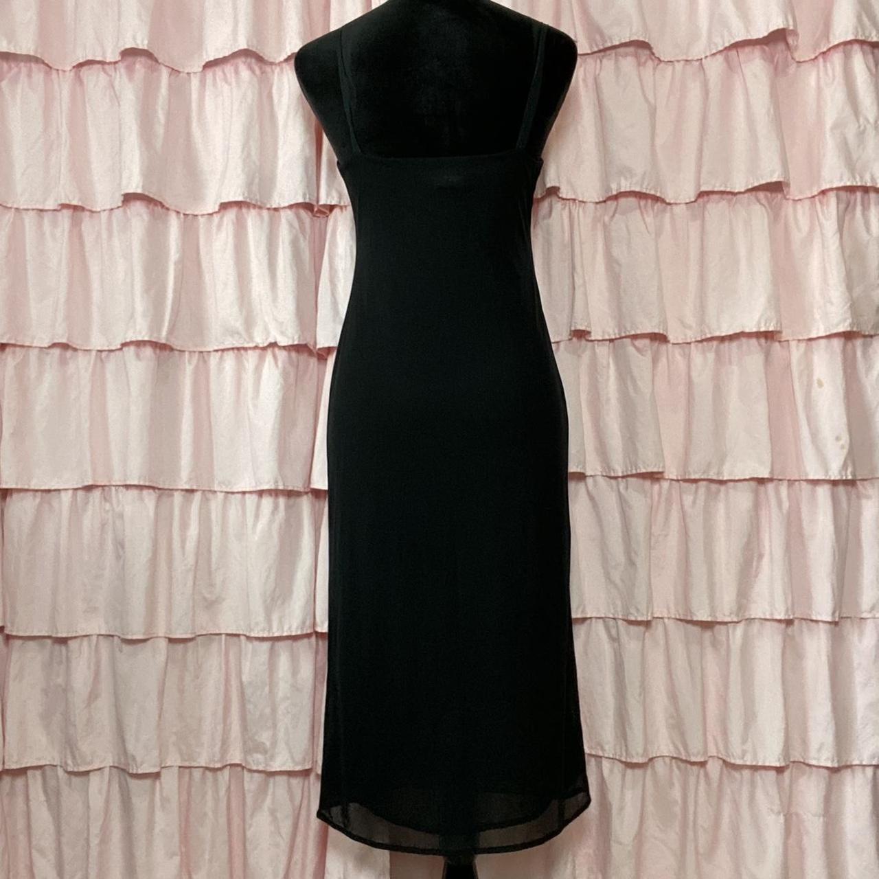 Midi Mesh Black Dress - size small - ptp flat... - Depop