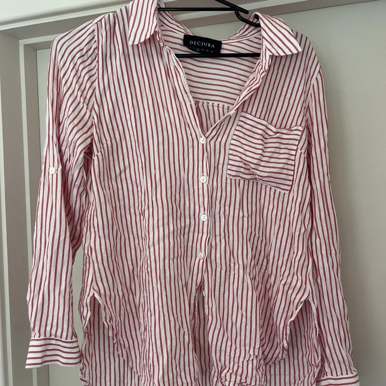 Decjuba striped shirt. Perfect for over bathers. - Depop