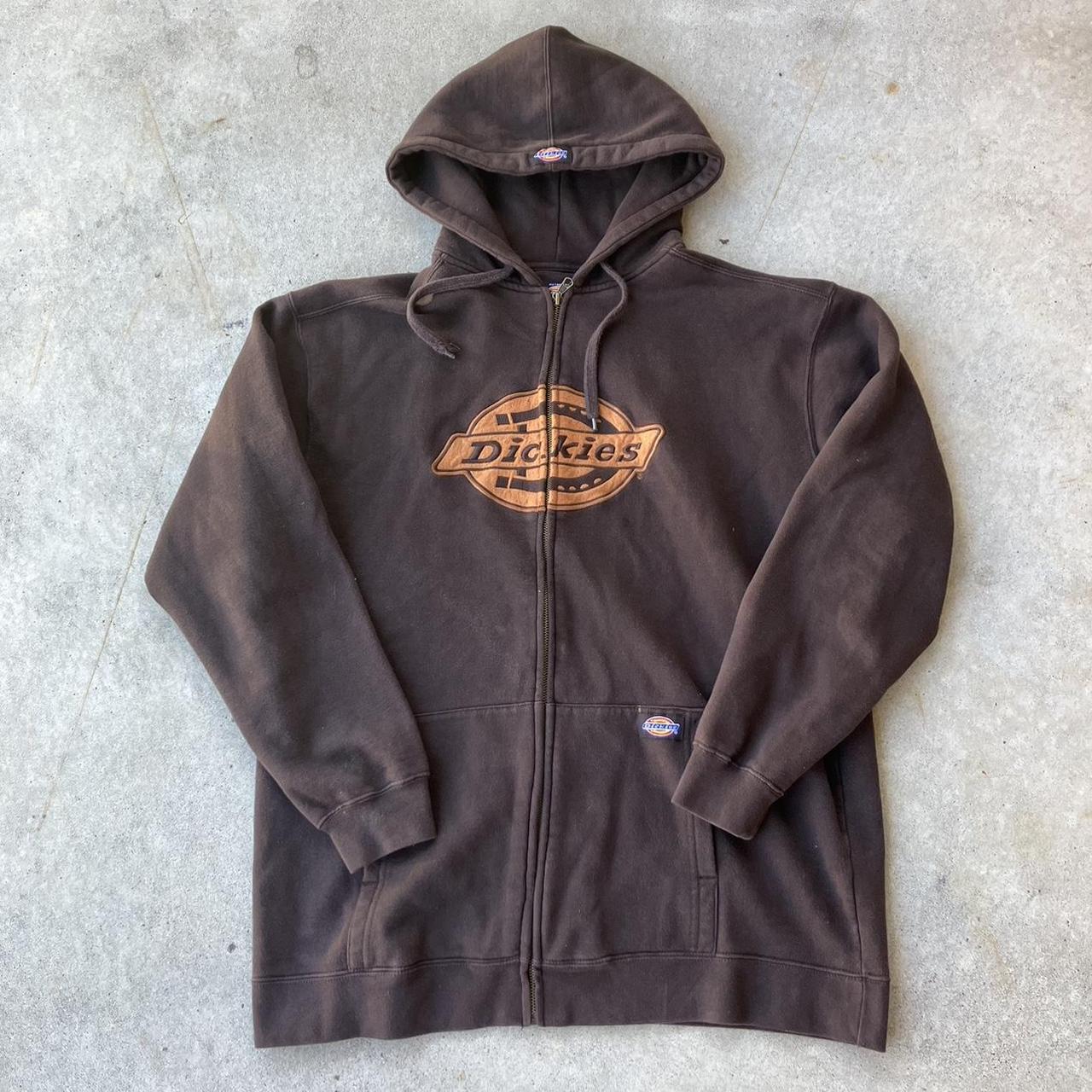 Dickies Brown Zip Up Hoodie Earthtones Brown Depop