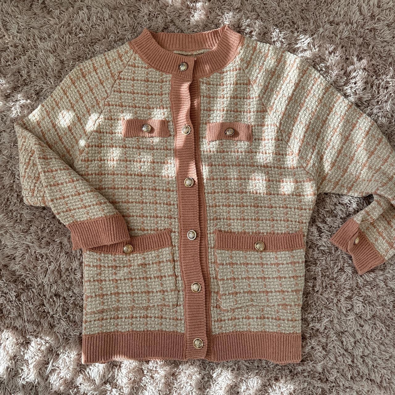 Really cute tweed/Parisian style knit cardigan.... - Depop