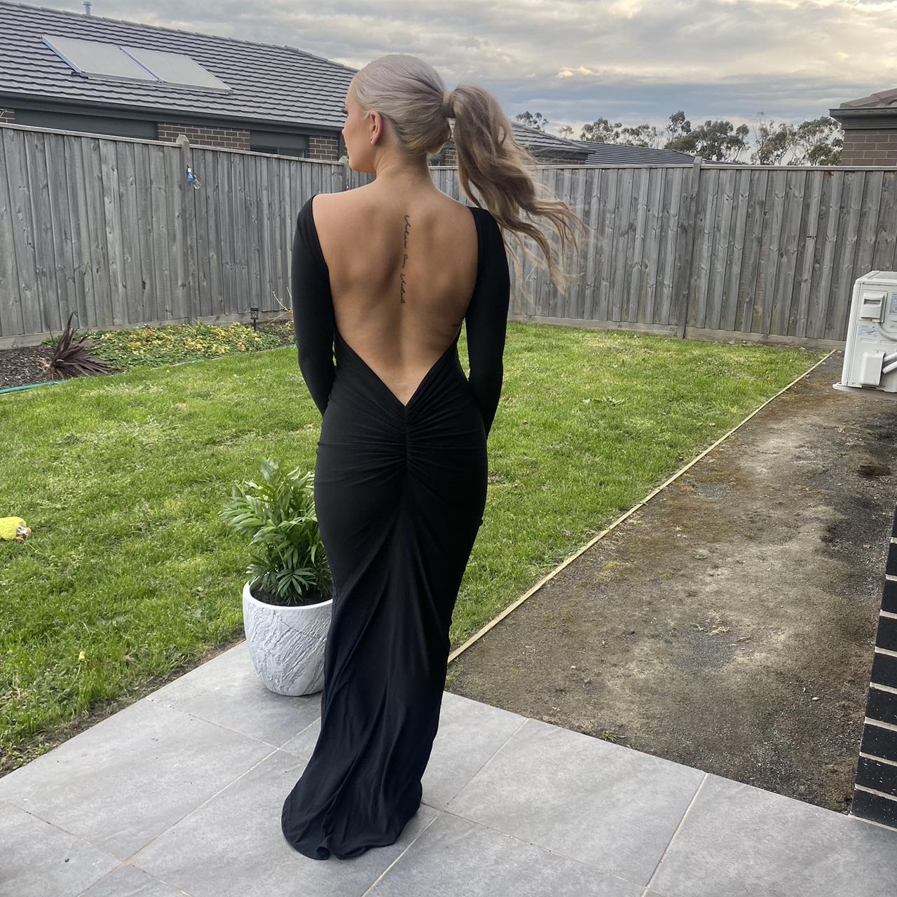 Melani the label long black dress. Size 8 - Depop