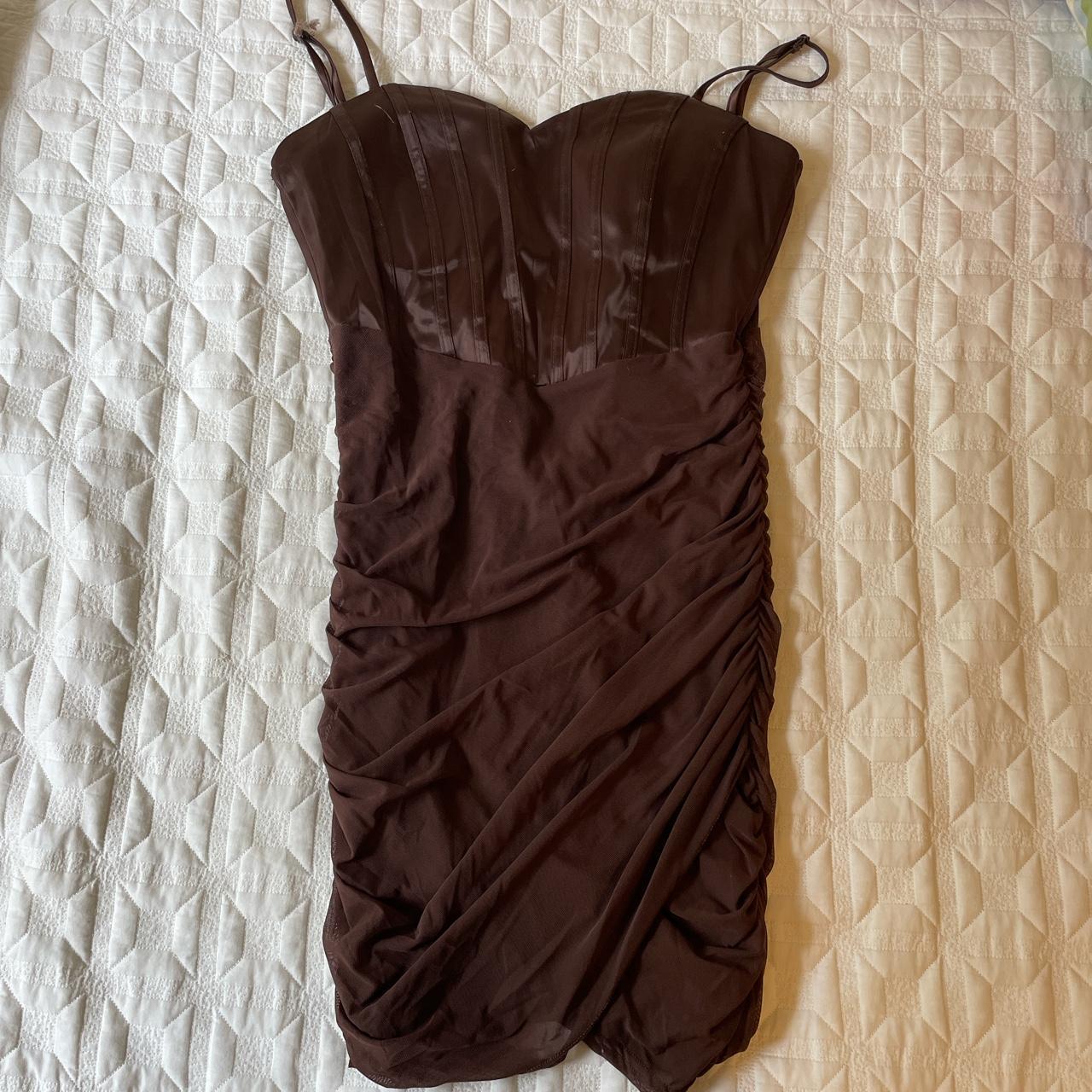 windsor corset brown dress, perfect for parties,... - Depop