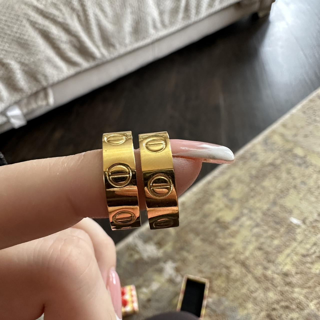 Gold earrings never worn boxed - Depop