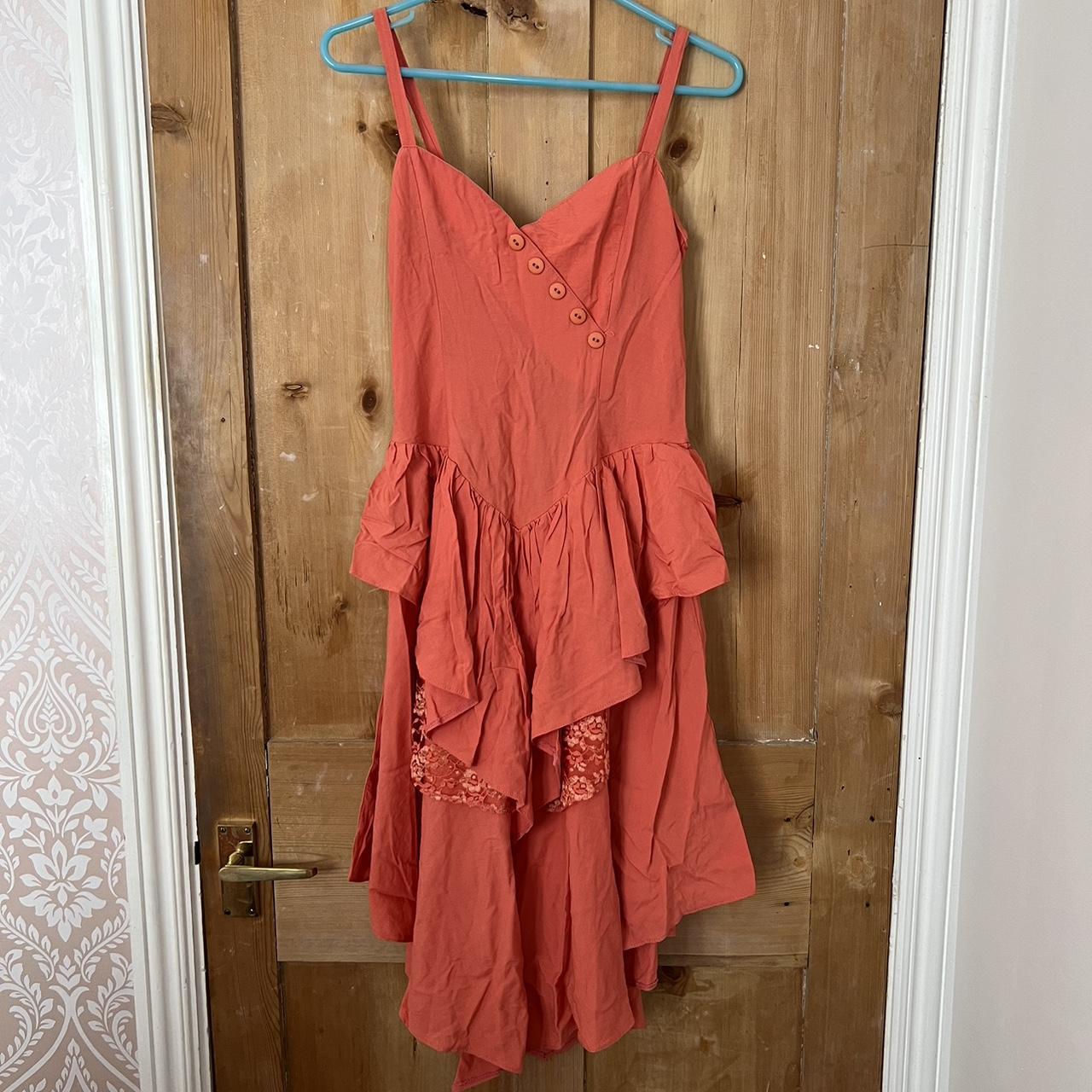 Vintage 1980/90s Ra Ra dress Beautiful coral colour... - Depop