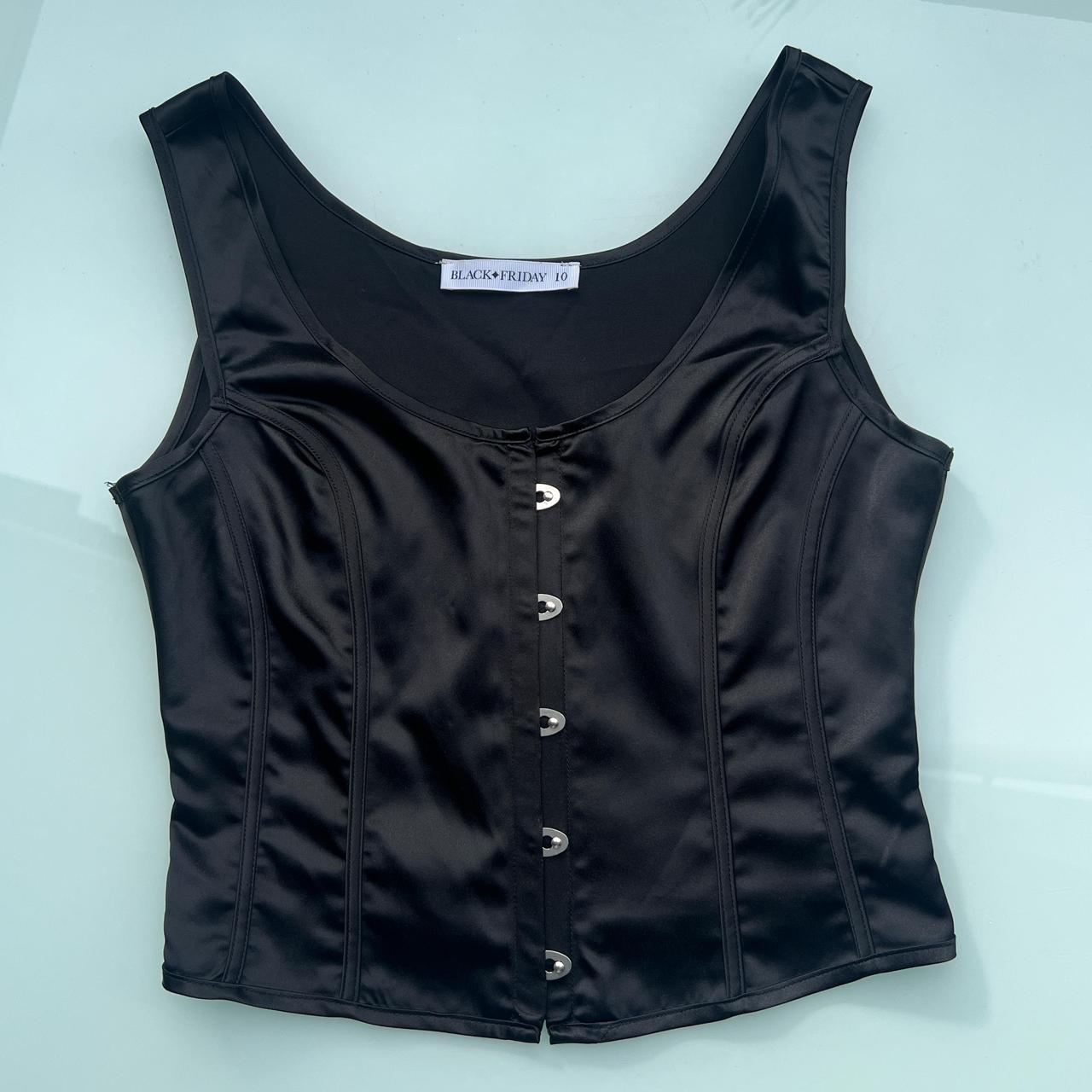Black Friday black corset / bustier style top Size... - Depop