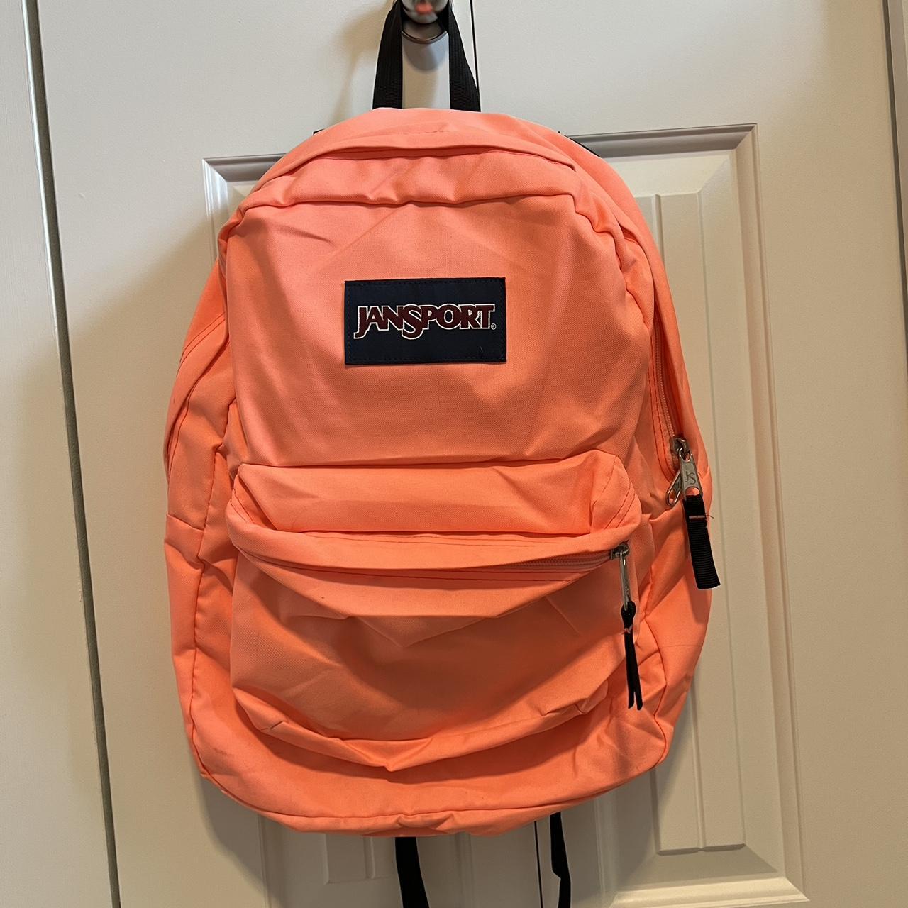 Jansport backpack coral color In excellent condition... - Depop